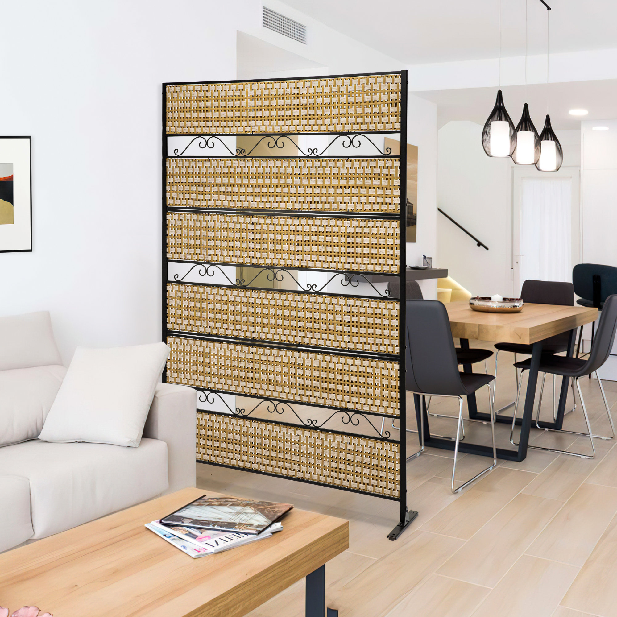 Yiimo Rattan Privacy Fence Screen | Wayfair