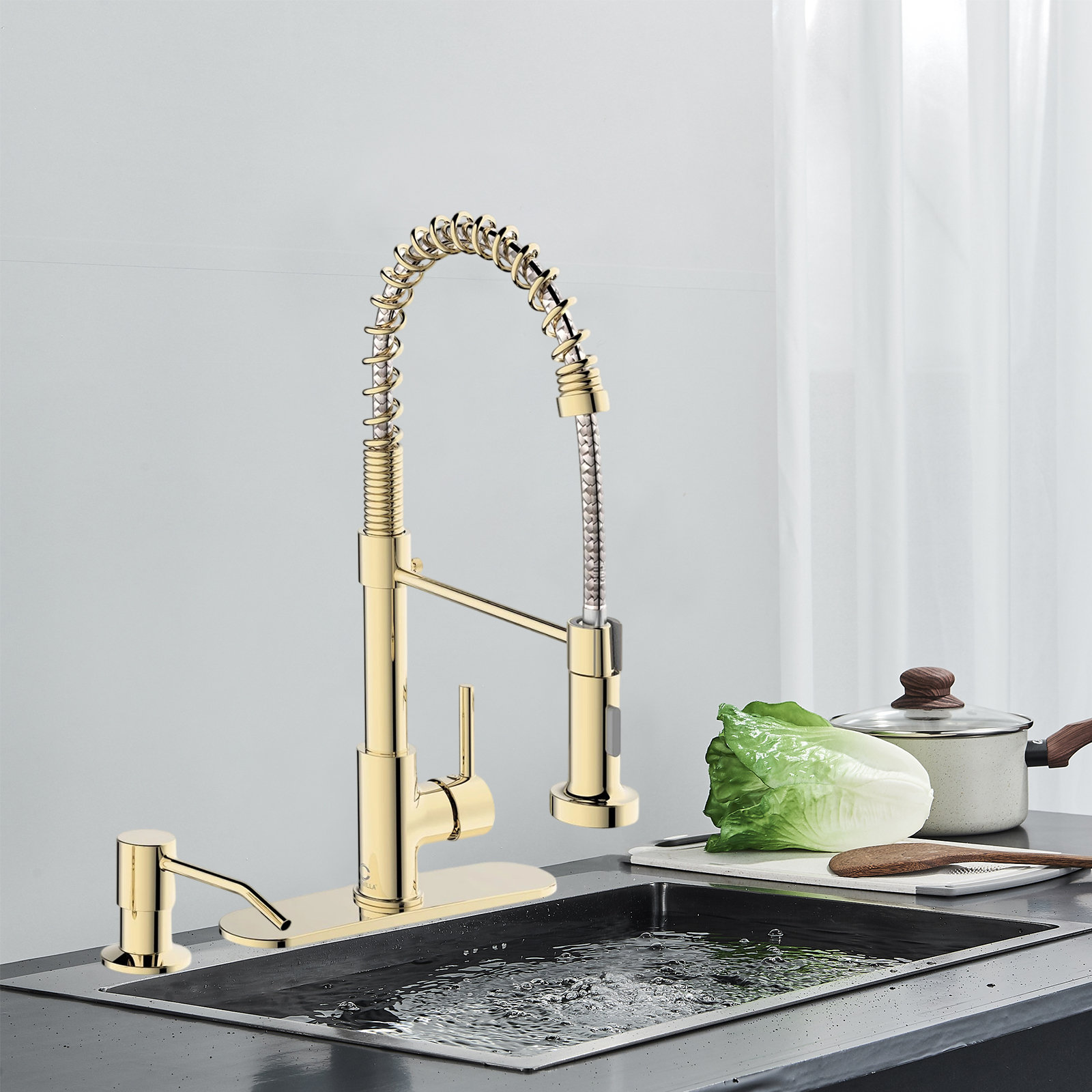 XINGRUISI Kitchen Faucet Set With Pull-Down Spout And Soap Dispenser ...