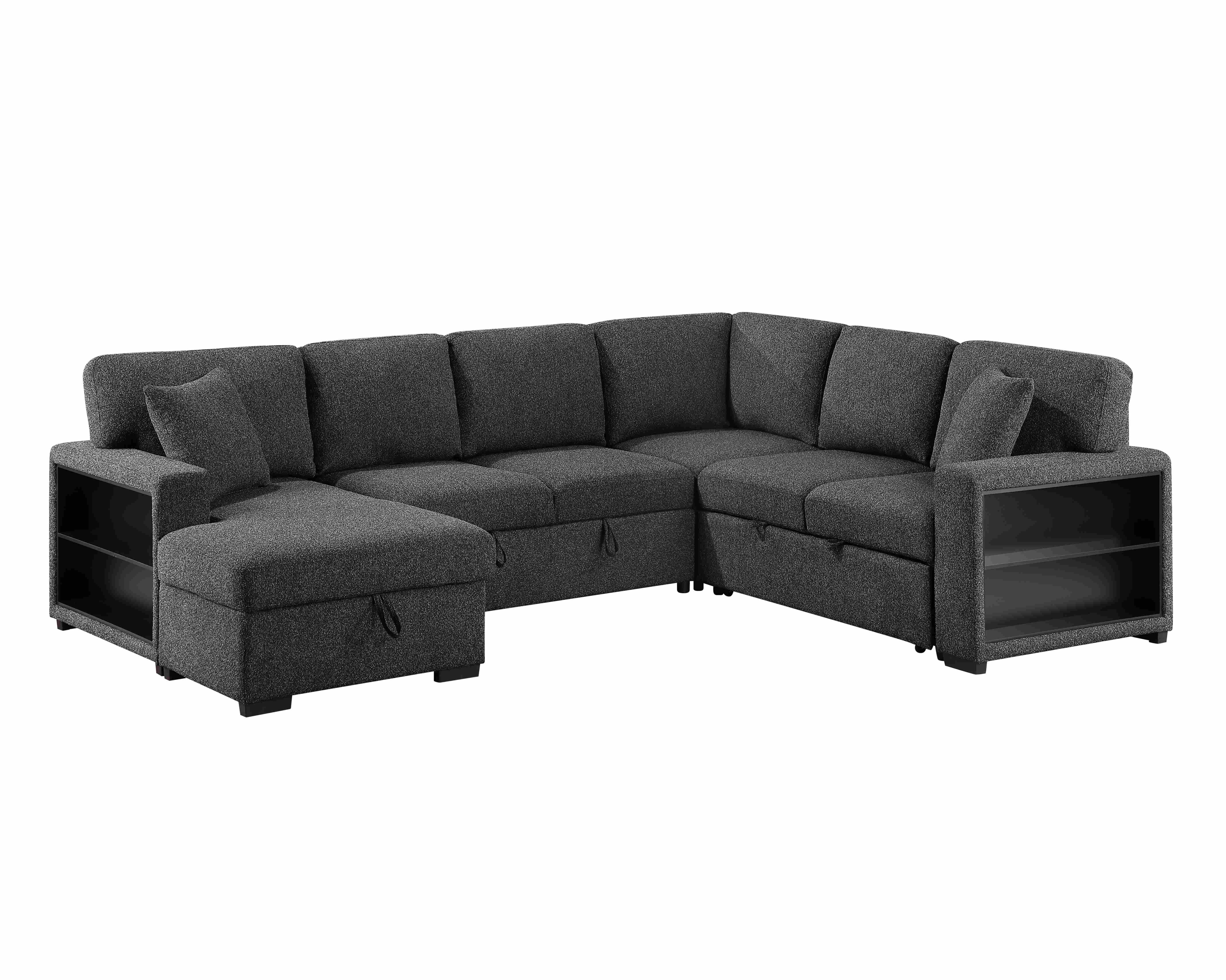 Latitude Run® Sofa Sectional With/ Storage Chaise With Pull Out Sofabed ...