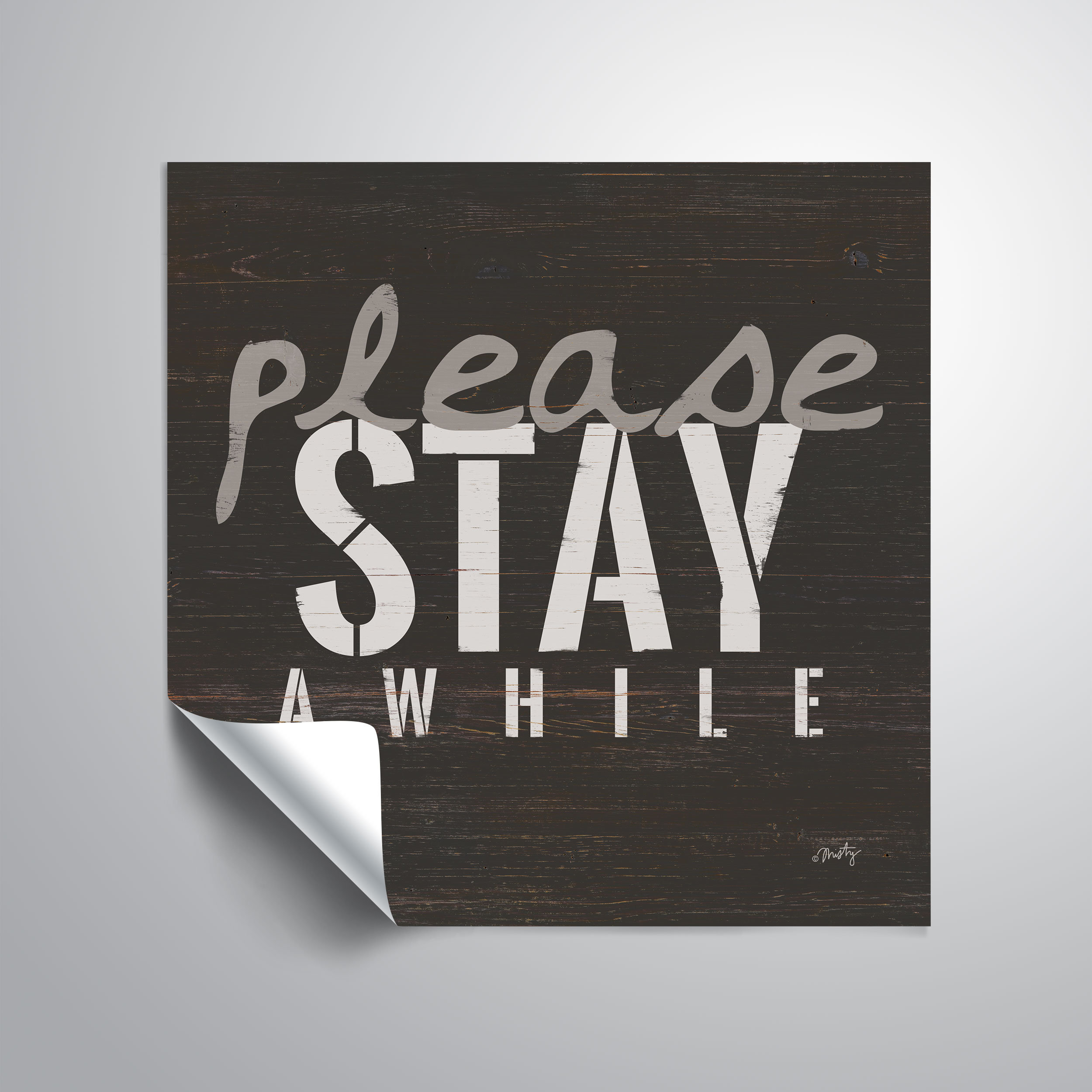Millwood Pines 'Please Stay Awhile' Graphic Art Print - Wayfair Canada