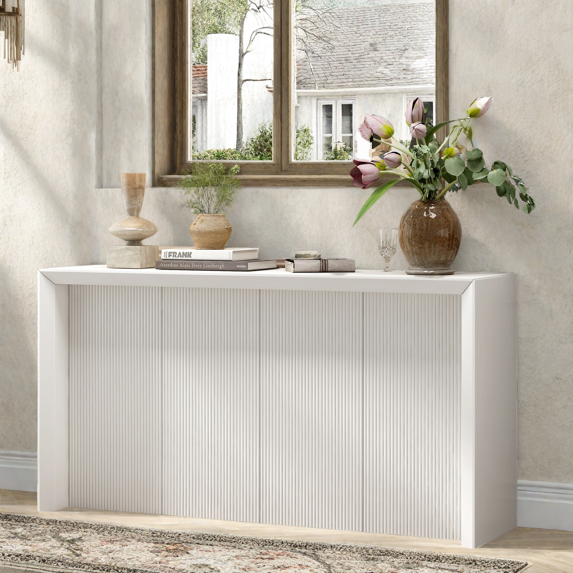 Latitude Run® Console Table With Simple Lines And Rear Panel | Wayfair