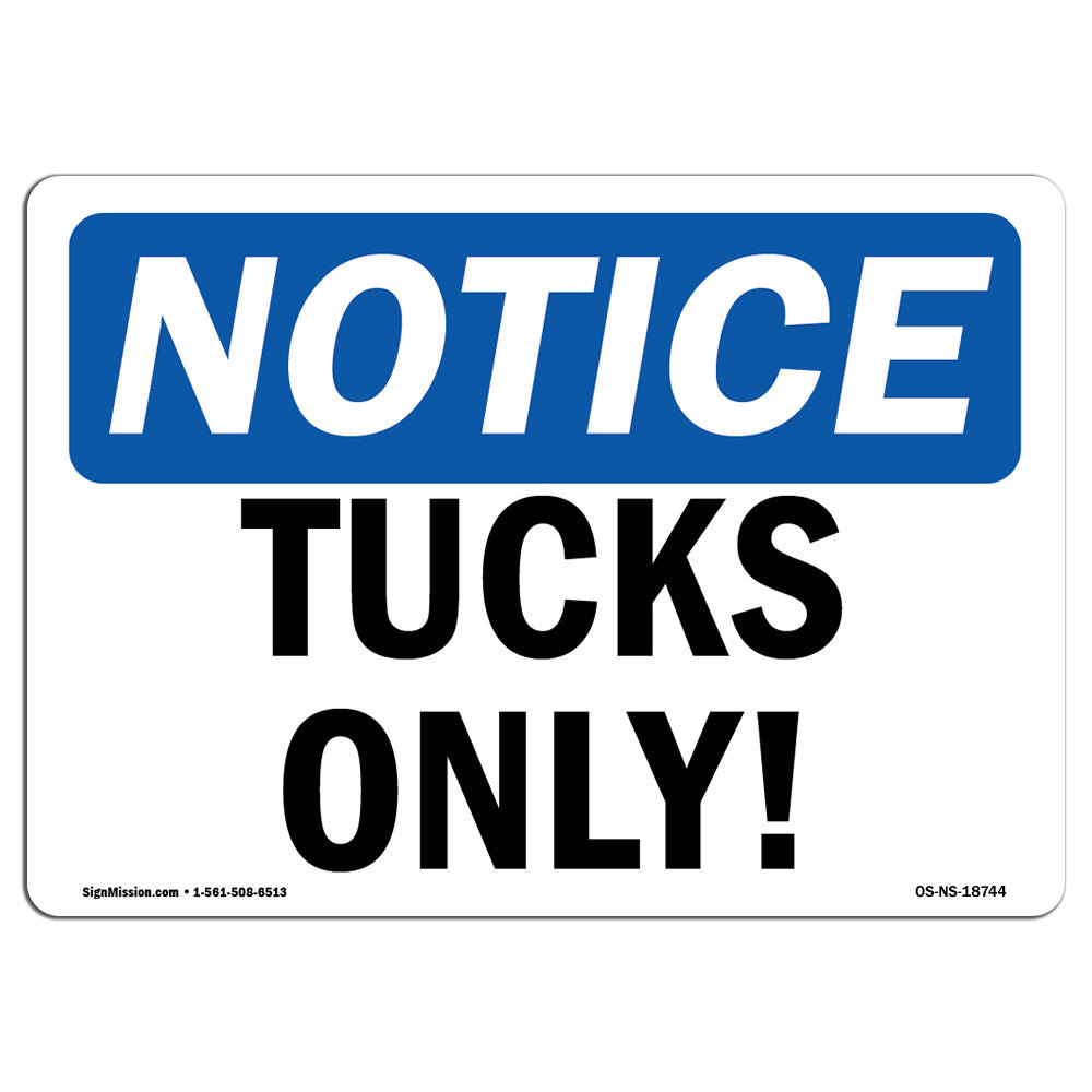 SignMission OSHA Notice - Trucks Only! Sign | Heavy Duty Sign Or Label ...