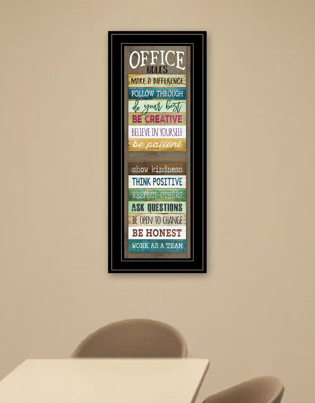 Winston Porter Office Rules Framed Wall Art for Living Room, Home Wall ...