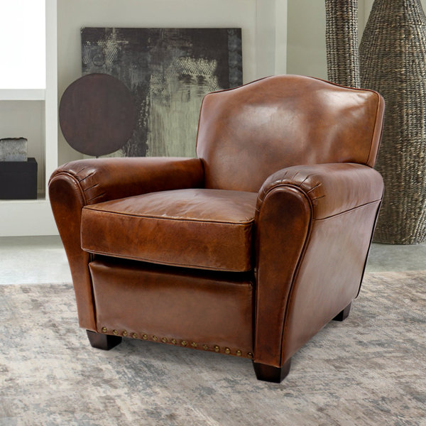 Pasargad Vicenza Leather Accent Chair & Reviews | Wayfair