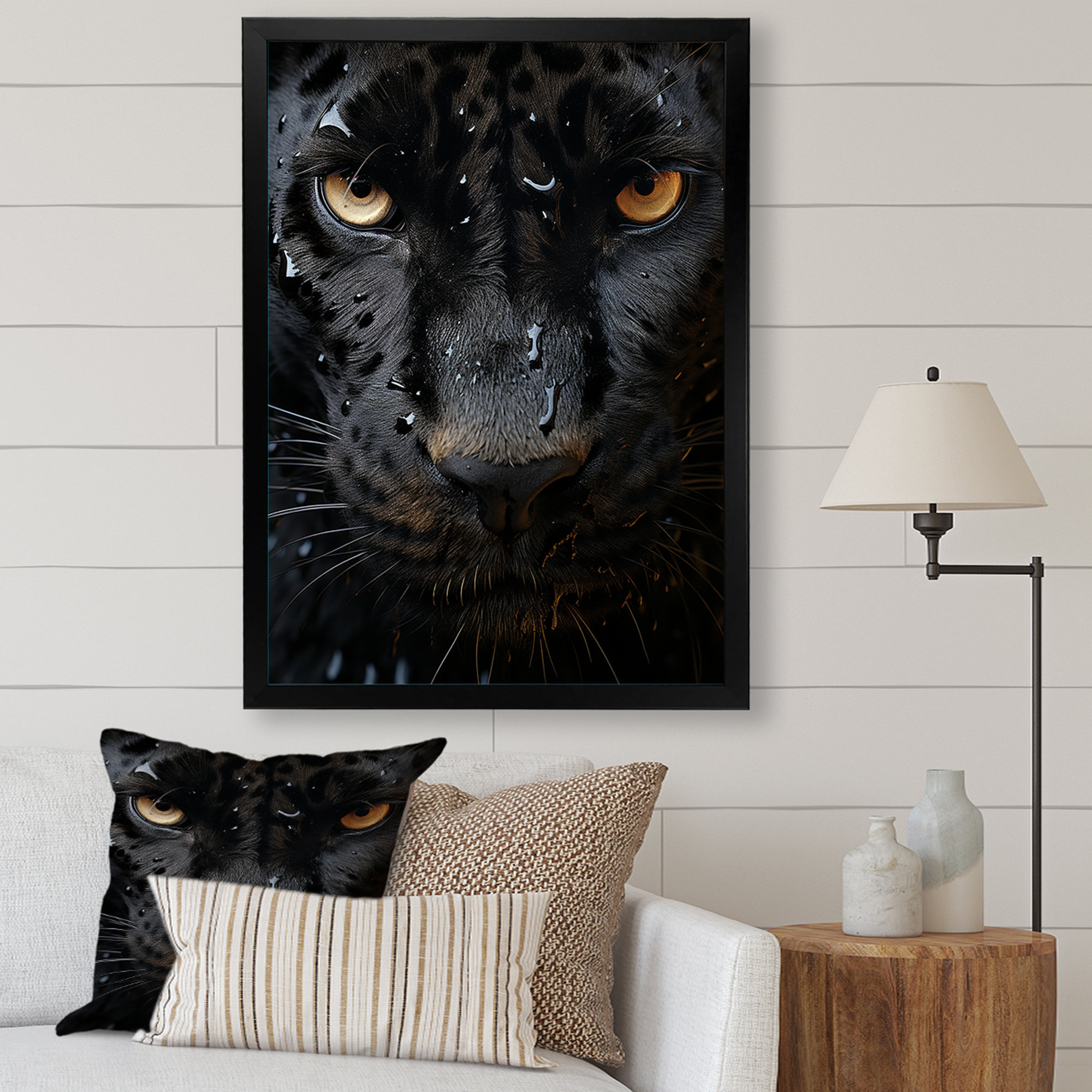 Ebern Designs Black White Panther Abstract Encounter " Black White ...