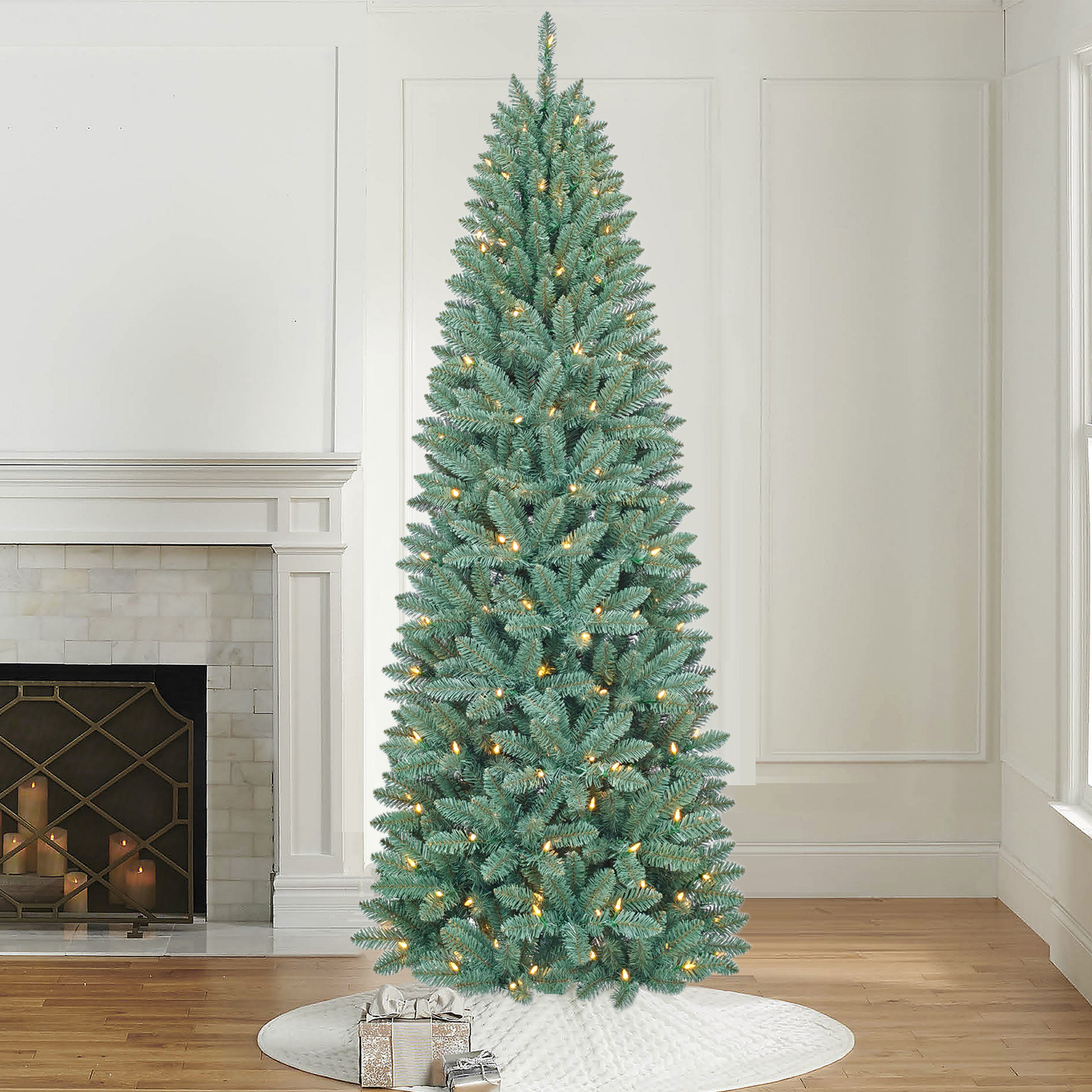 The Holiday Aisle® Pre-lit Blue Spruce Artificial Christmas Tree With ...