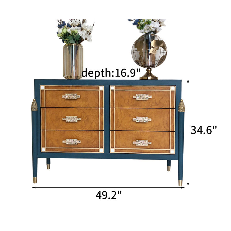 Romero Light Luxury Style Solid Wood Dining Side Cabinet Accent Chest ...