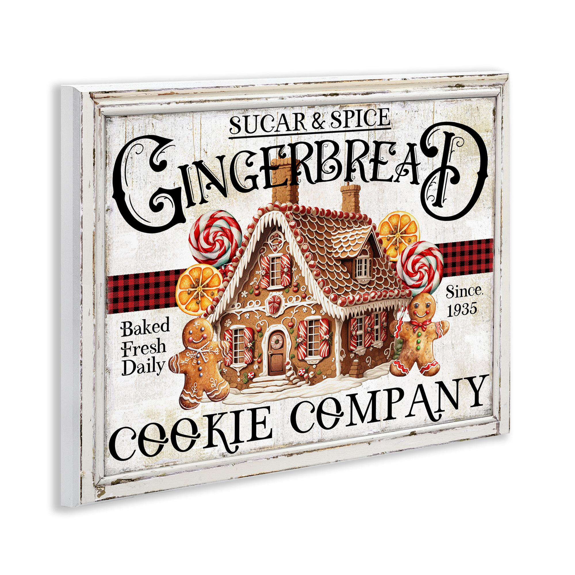 Latitude Run® Gingerbread Vintage Sign Canvas Wall Art by Creatif Belle ...
