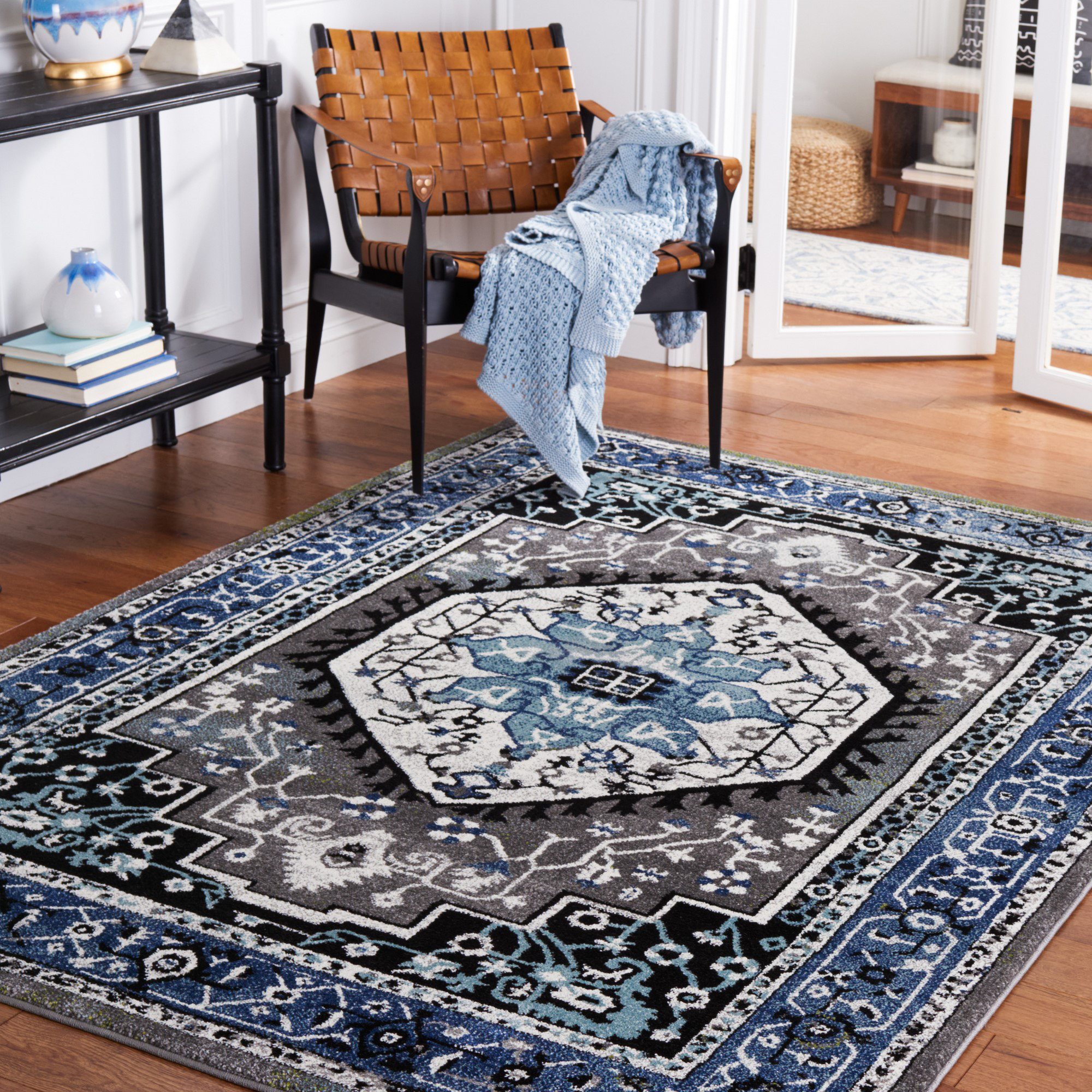 Langley Street® Evanoff Oriental Blue/Gray Area Rug & Reviews | Wayfair