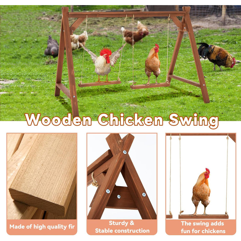 Archie & Oscar™ Chicken Roosting Bars For Hens With 2 Chicken Swings ...