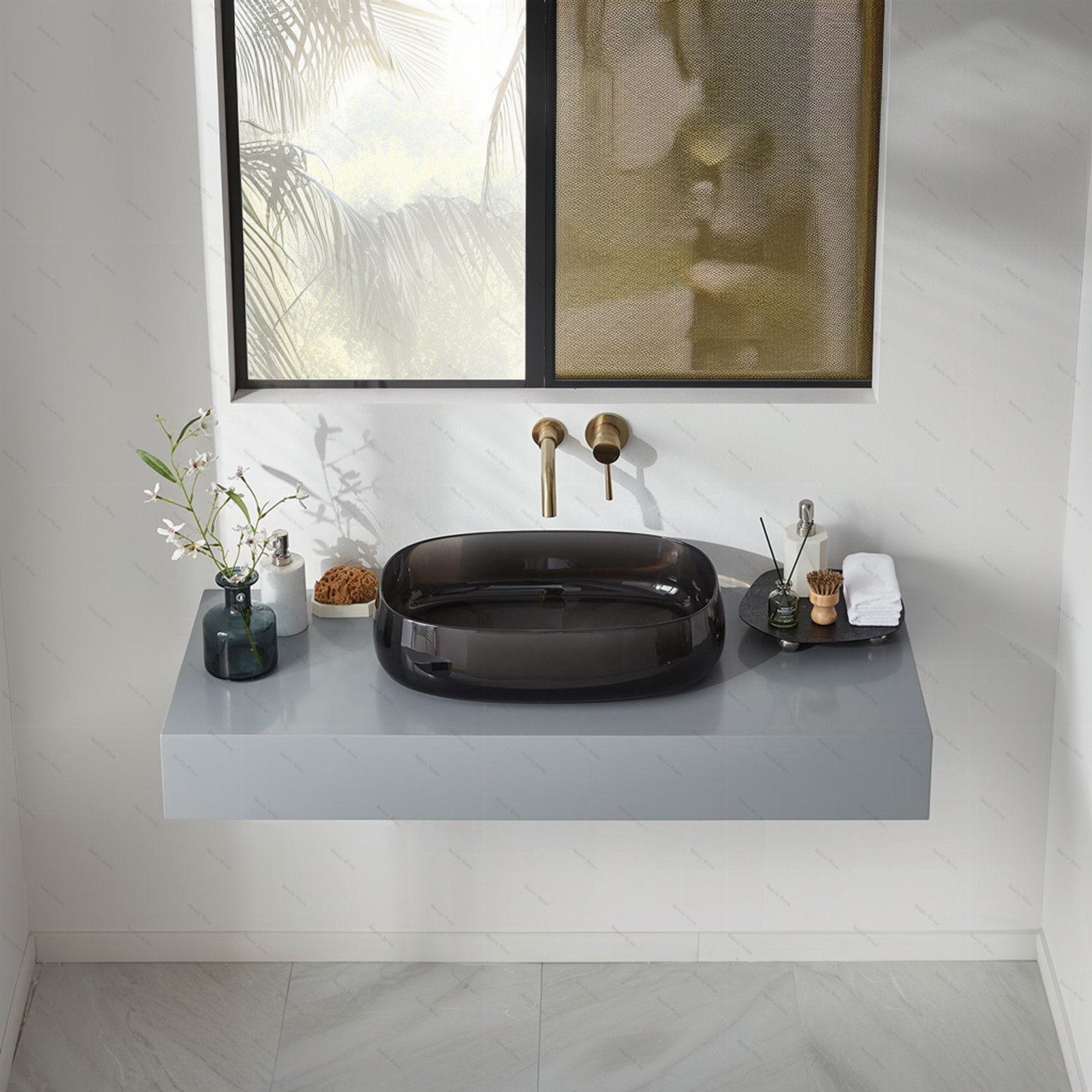 Dazzle Hives Vessel Sink Stone Resin Bathroom Sink Modern Art Sink ...