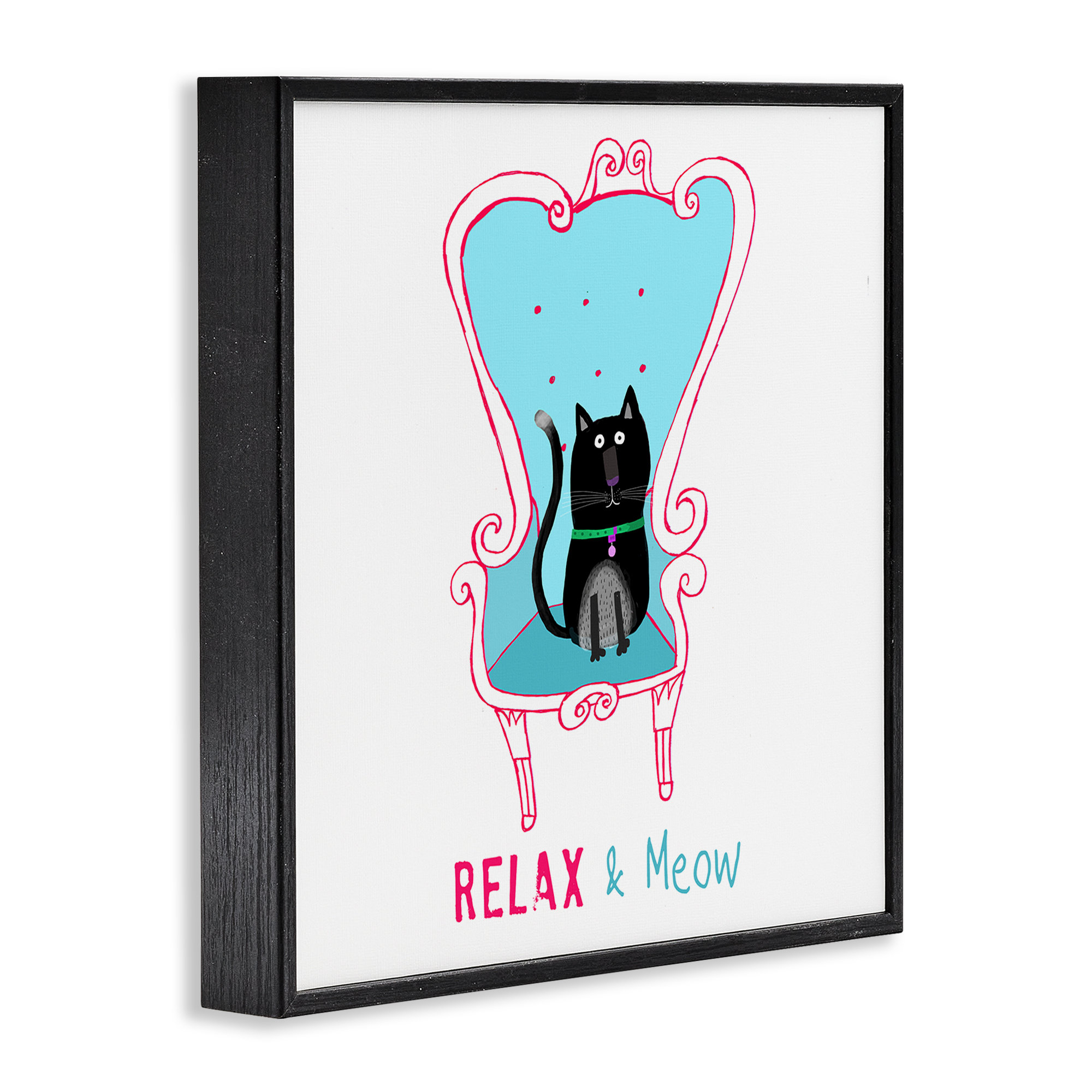 Dakota Fields Relax & Meow Cat Framed Giclee Art by Carla Daly | Wayfair