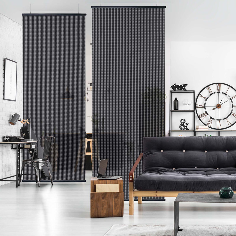Symple Stuff Adessa Hanging Room Divider Panel, Sheer Semi Privacy ...