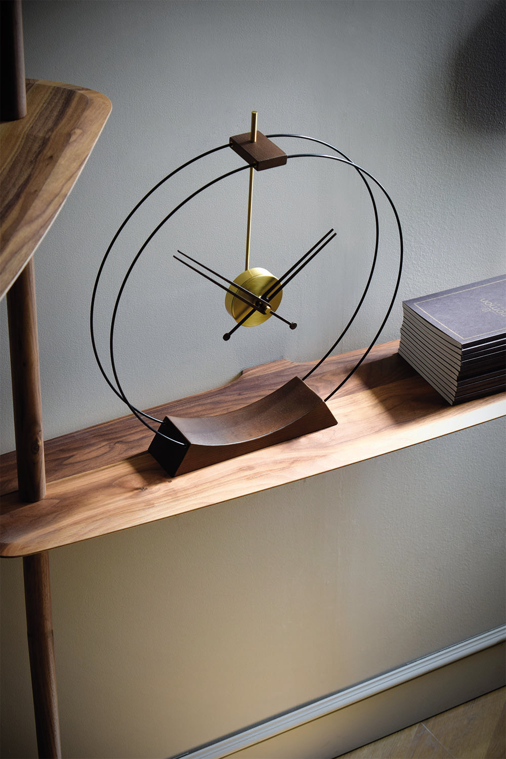 Nomon Aire Industrial Quartz Table Clock in Brown | Wayfair