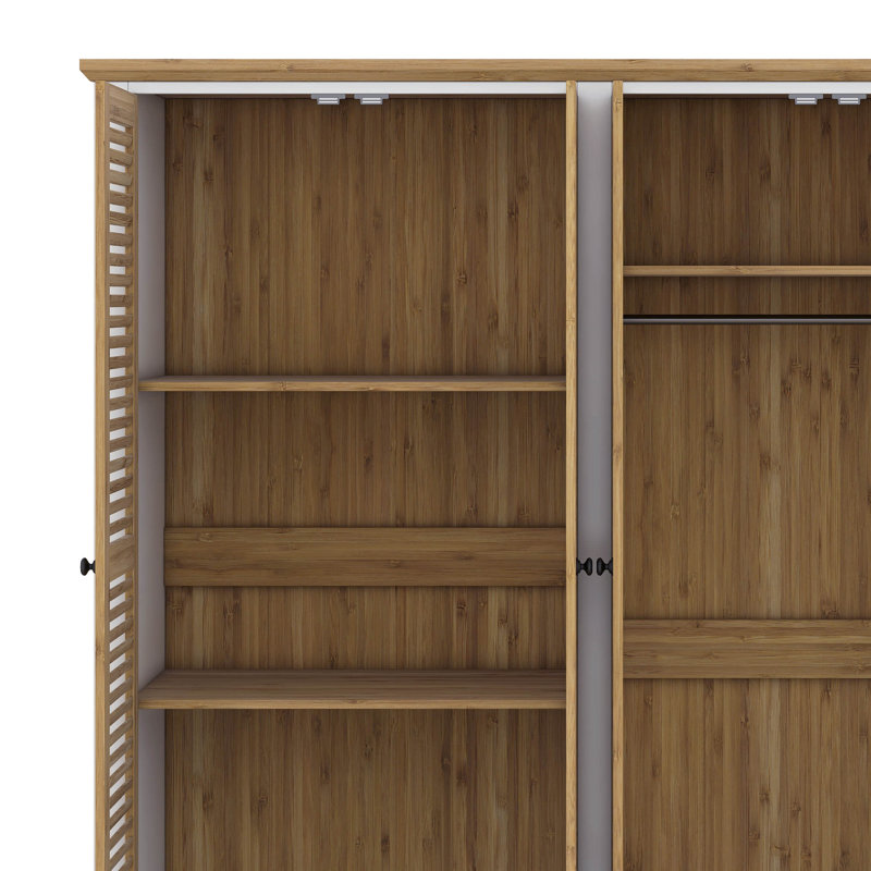 Lark Manor™ 4 Shutter Door Wardrobe Armoire Closet With 2 Drawers | Wayfair