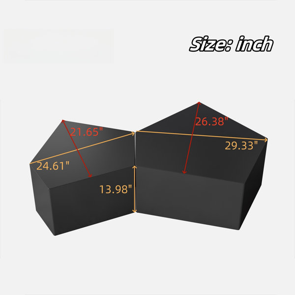 Latitude Run® Felesha Irregular Pentagon Nesting Coffee Table Set with ...