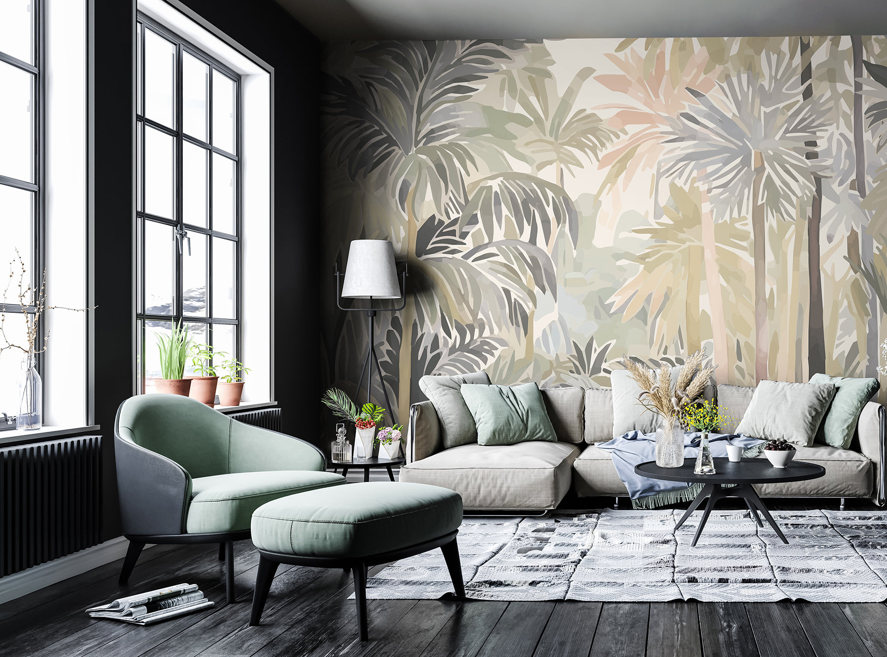 Dakota Fields Pretty Palms Neutral Wall Mural | Wayfair