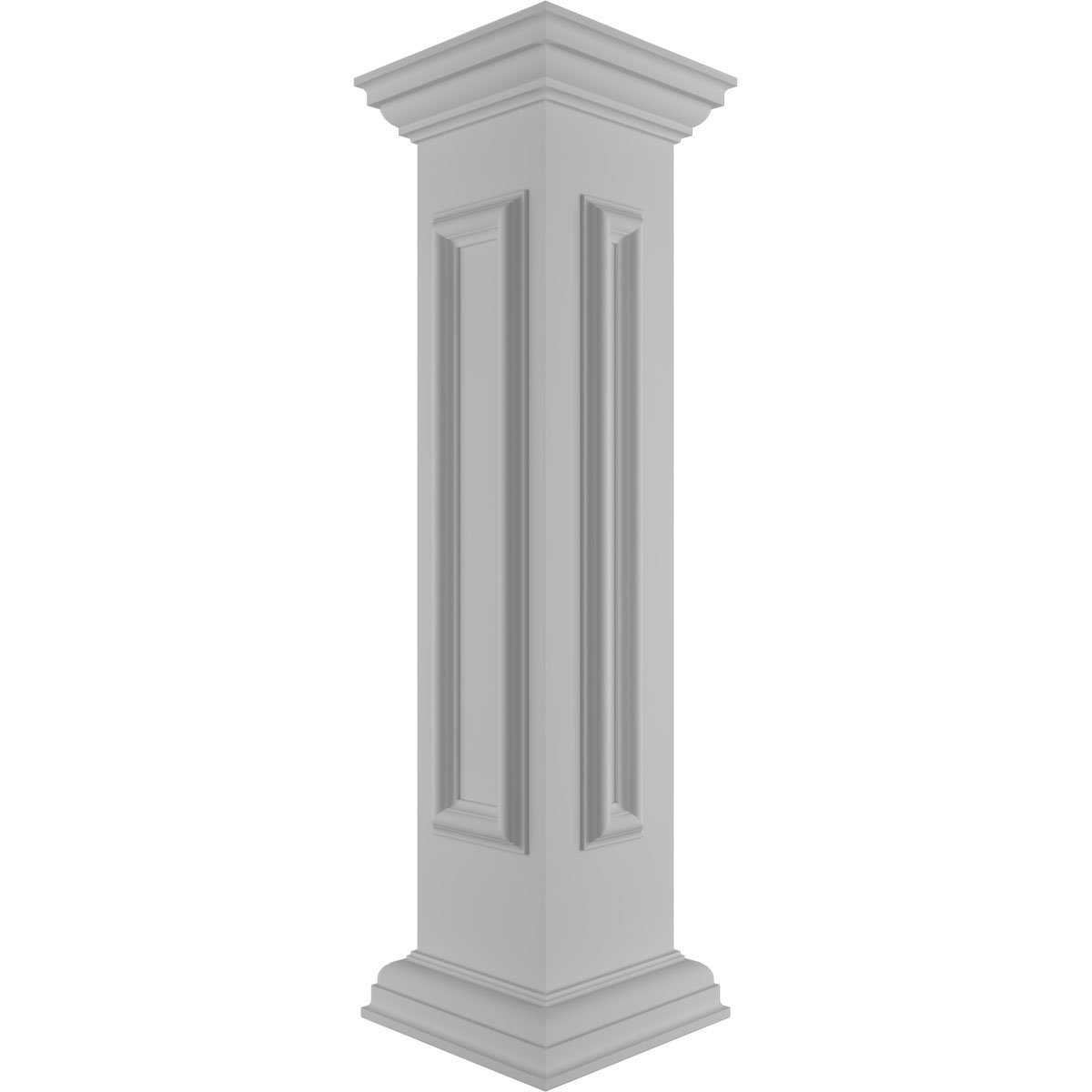 Ekena Millwork End Newel Post with Panel, Flat Capital & Base Trim ...