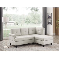 Ebern Designs Leionna 78" Reversible Upholstered Sectional Sofa with ...