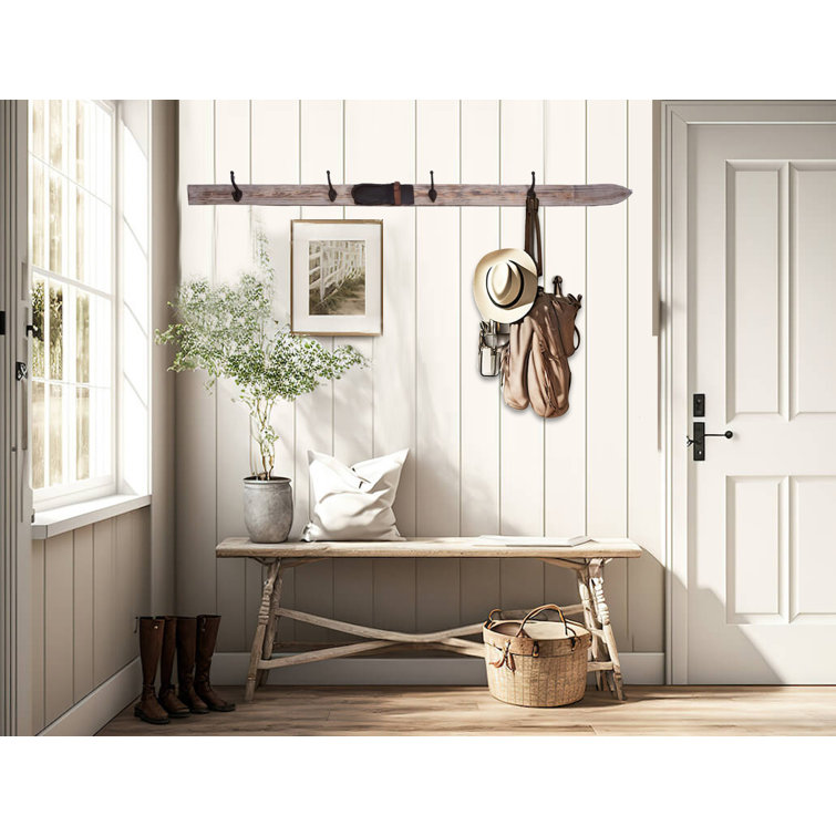 Gracie Oaks Solid Wood Wall 4 - Hook Coat Rack | Wayfair