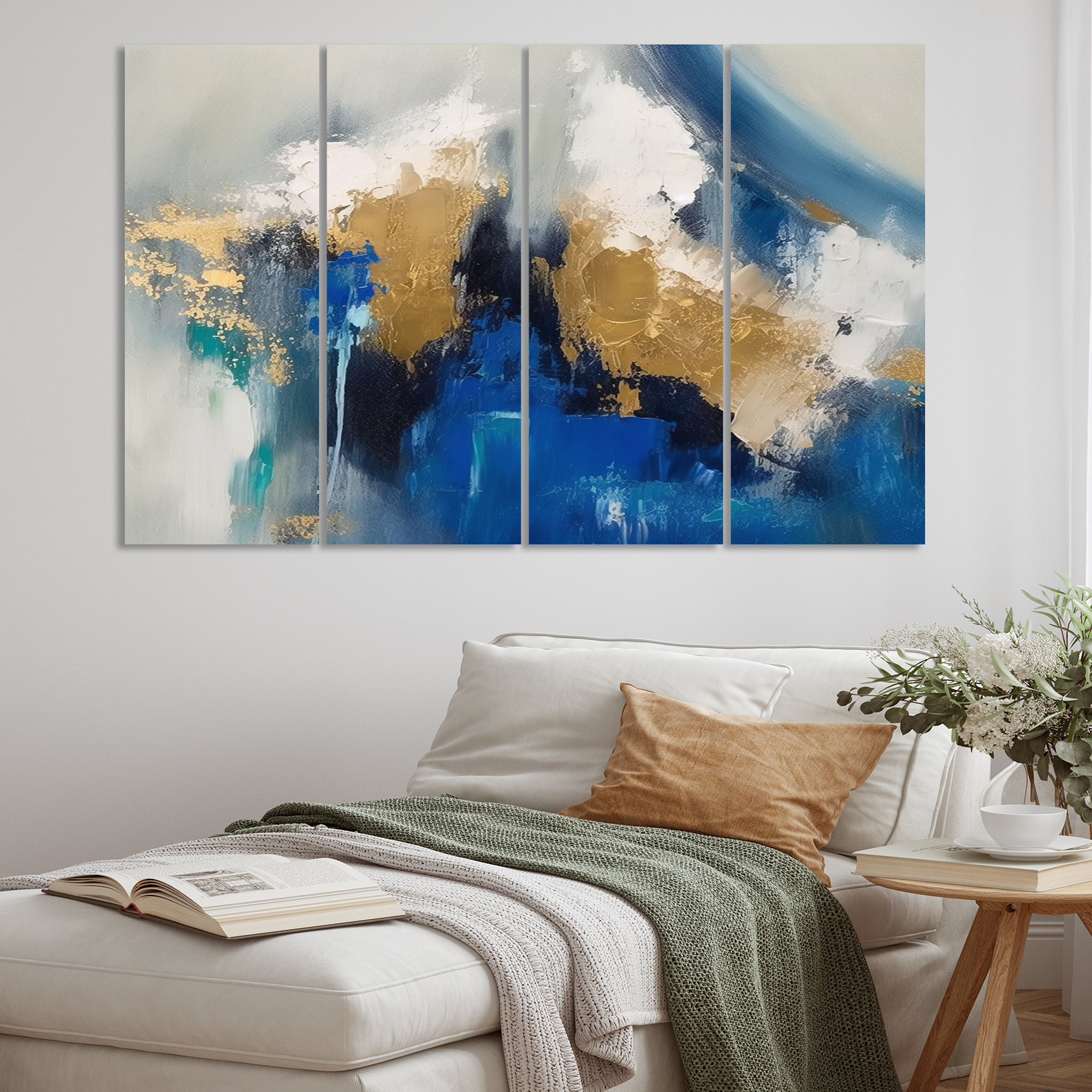 Wrought Studio™ Ethereal Knowing Royal Blue And Gold - Abstract Wall ...