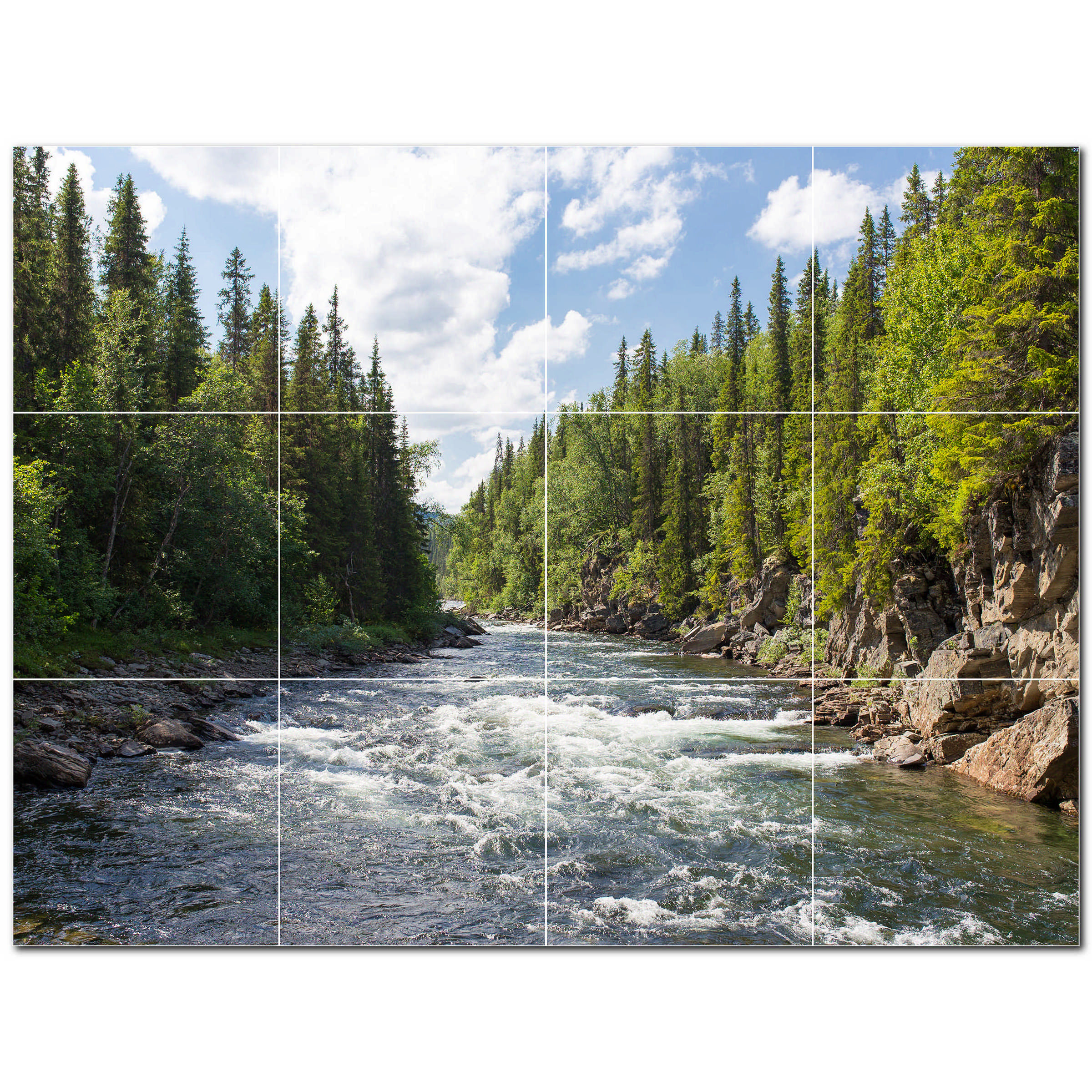Picture-Tiles.com 24" x 18" Ceramic River Photo Decorative Mural Tile ...