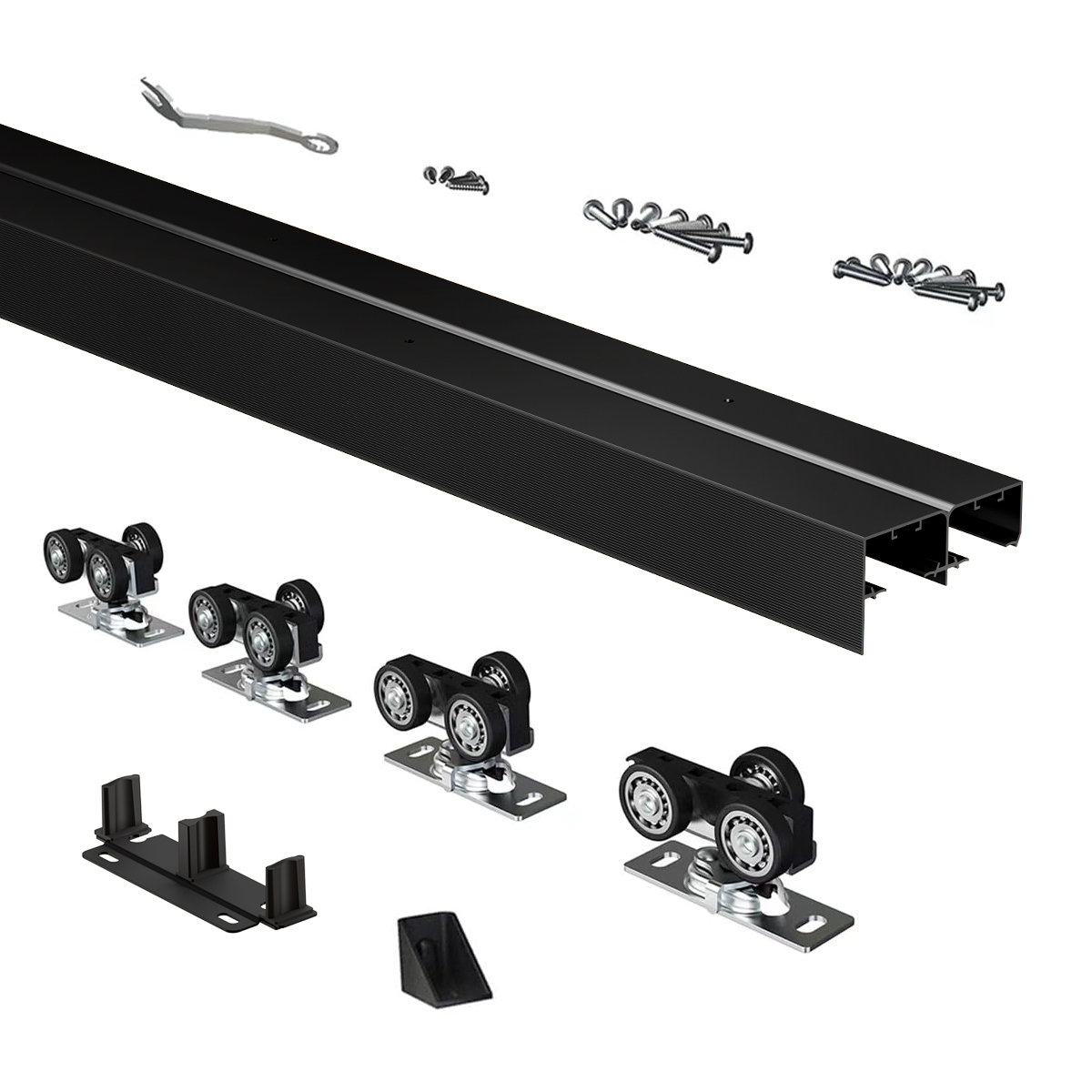 Grisham Heavy Duty Bypass Sliding Closet Door Track Hardware Aluminium ...