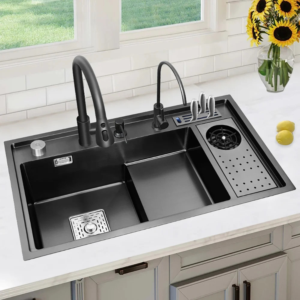 Homary Drop-in Kitchen Sink Workstation With High-pressure Cup Washer ...