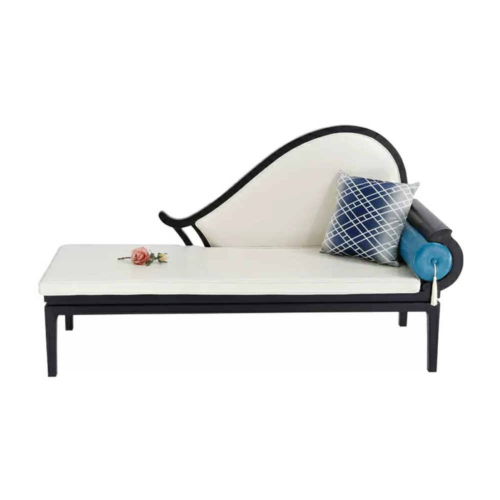 SUPROT New Chinese Style Solid Wood Chair Upholstered Chaise Lounge ...