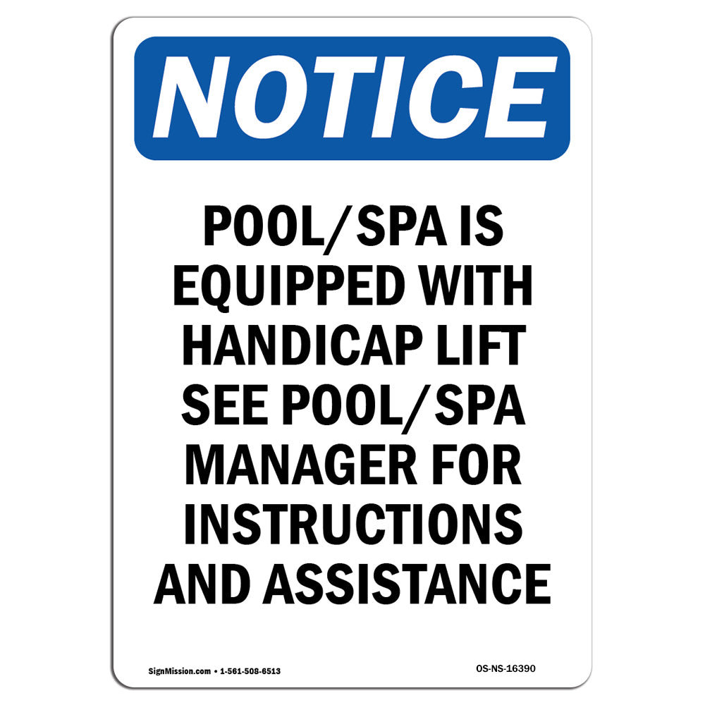 SignMission Pool Spa Is Equipped With Accessible Lift Sign | Wayfair