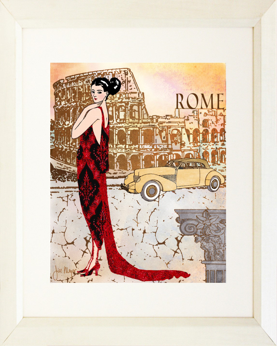 Buy Art For Less 'Rome Diva' by Jill Meyer Framed Painting Print ...