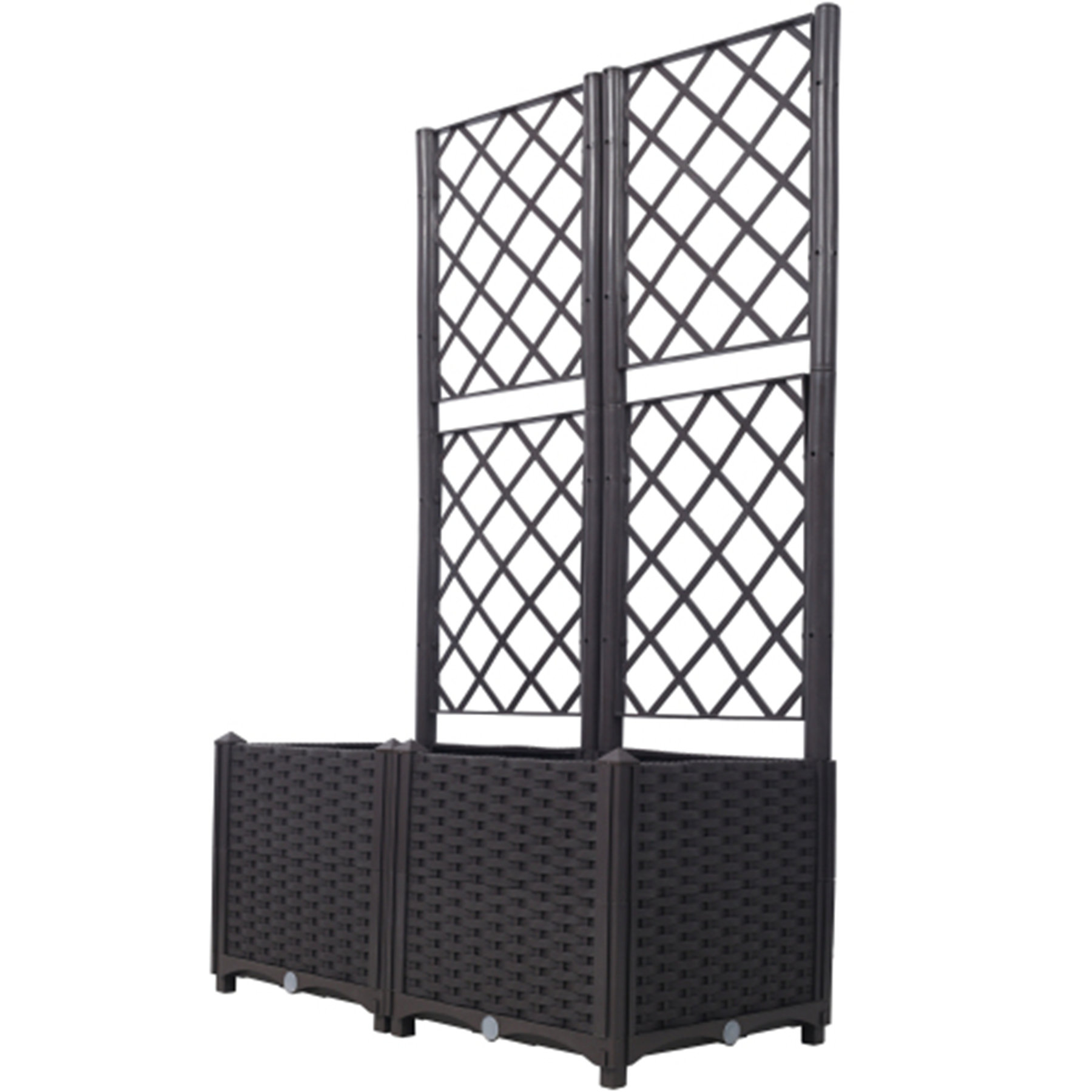 Ophelia & Co. Poly Rattan Trellis Raised Bed with Removable Pots | Wayfair