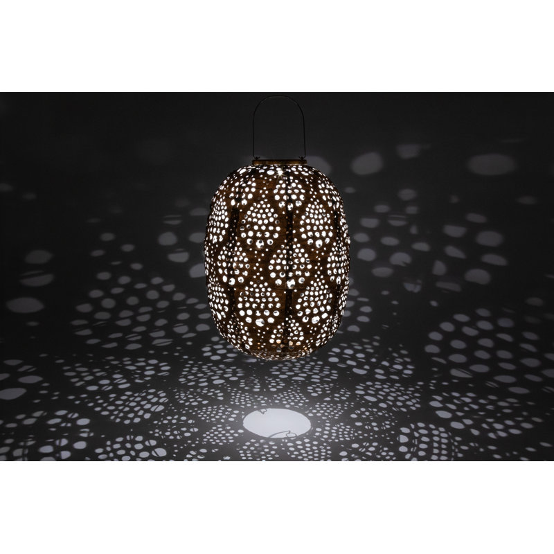 Trinx Stella Luxe Barrel Dewdrop Copper Led Lantern (battery Powered ...