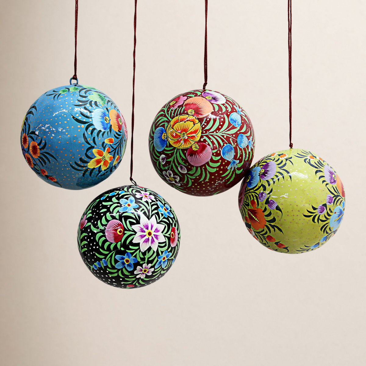 The Holiday Aisle® 4 Piece Hand Painted Ball Ornament Set & Reviews ...