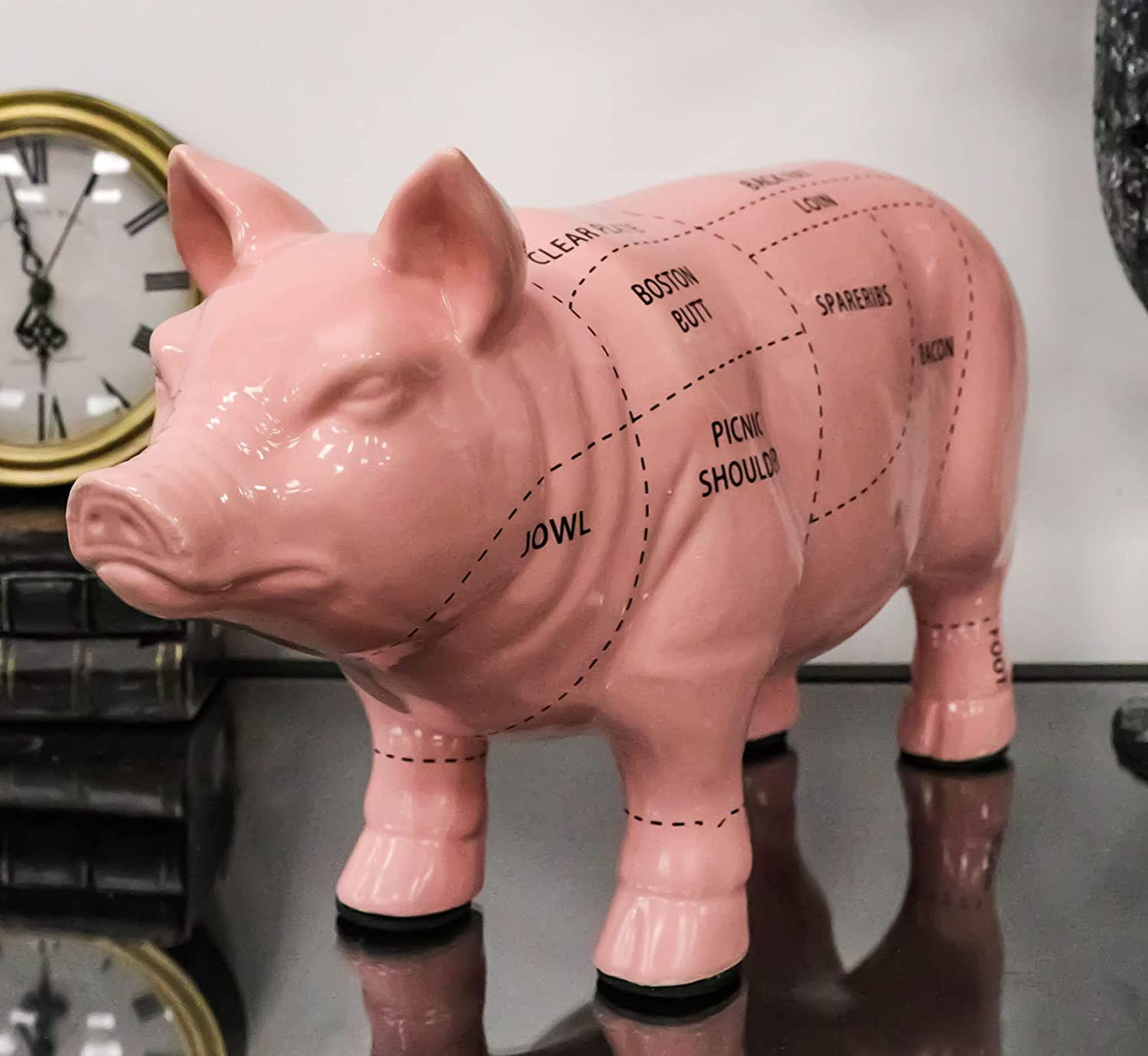 Gracie Oaks Trijn Trijn Large Country Pig Pork Butcher Chart Piggy Coin ...