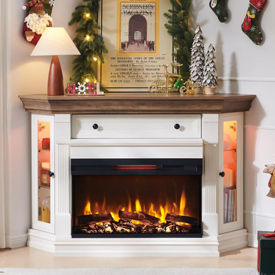 rustic corner electric fireplaces