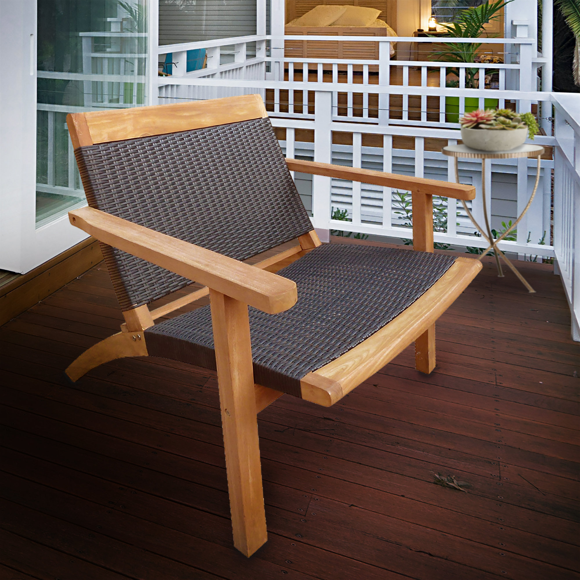 Highland Dunes Siri Teak Patio Chair | Wayfair