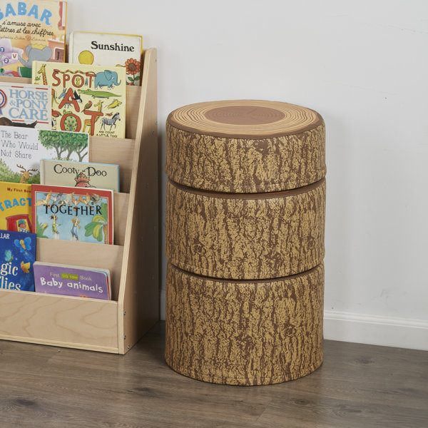 ECR4Kids SoftZone Tree Stump Stool Set, Flexible Seating, Chocolate, 3 ...