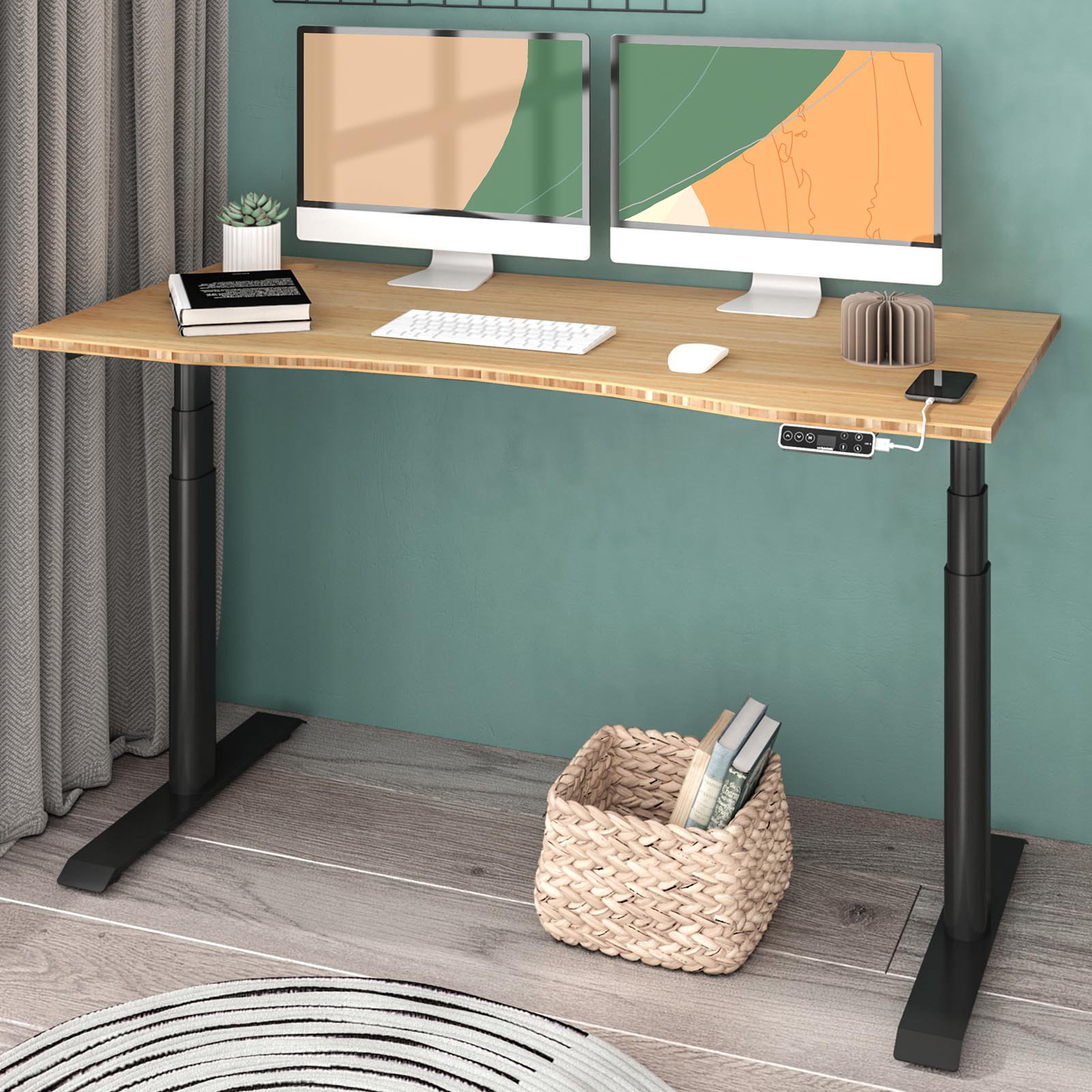 The Twillery Co. Darena Dual Motors 3-Stage Oval Legs Height Adjustable ...