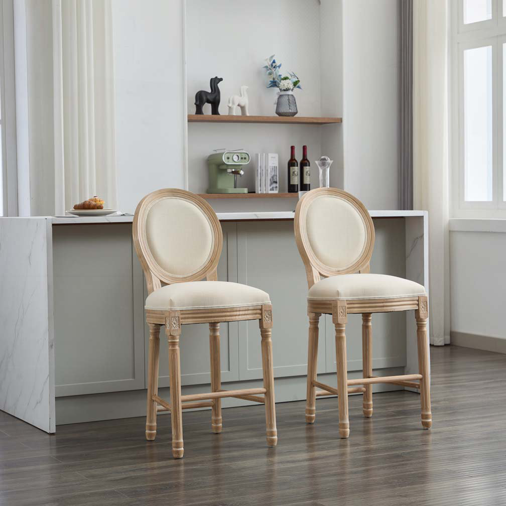 Wildon Home® Solid Wood Bar stools,Upholstered Seating Kitchen Bar ...