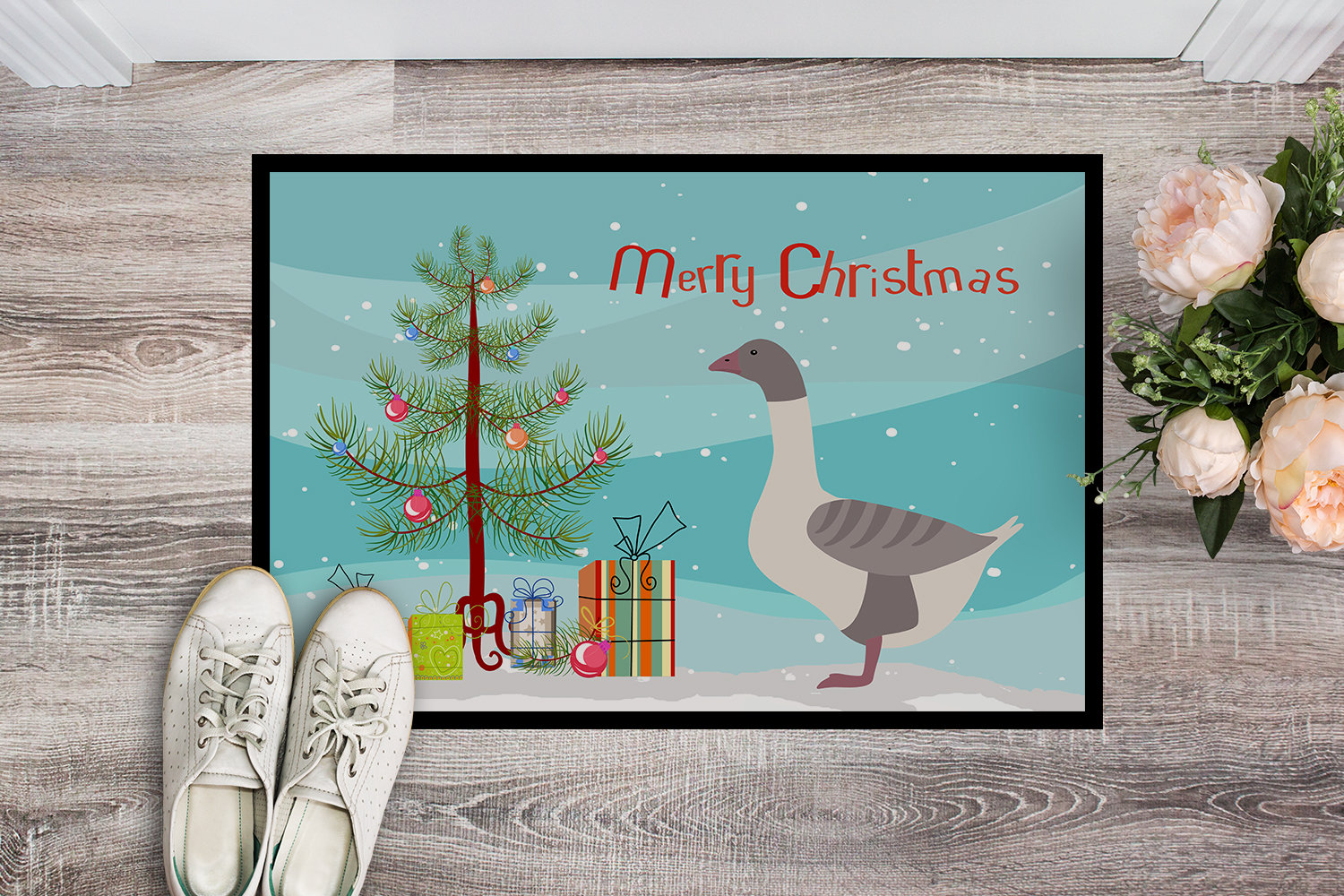 The Holiday Aisle® Simone Buff Back Goose Christmas Non-Slip Outdoor ...