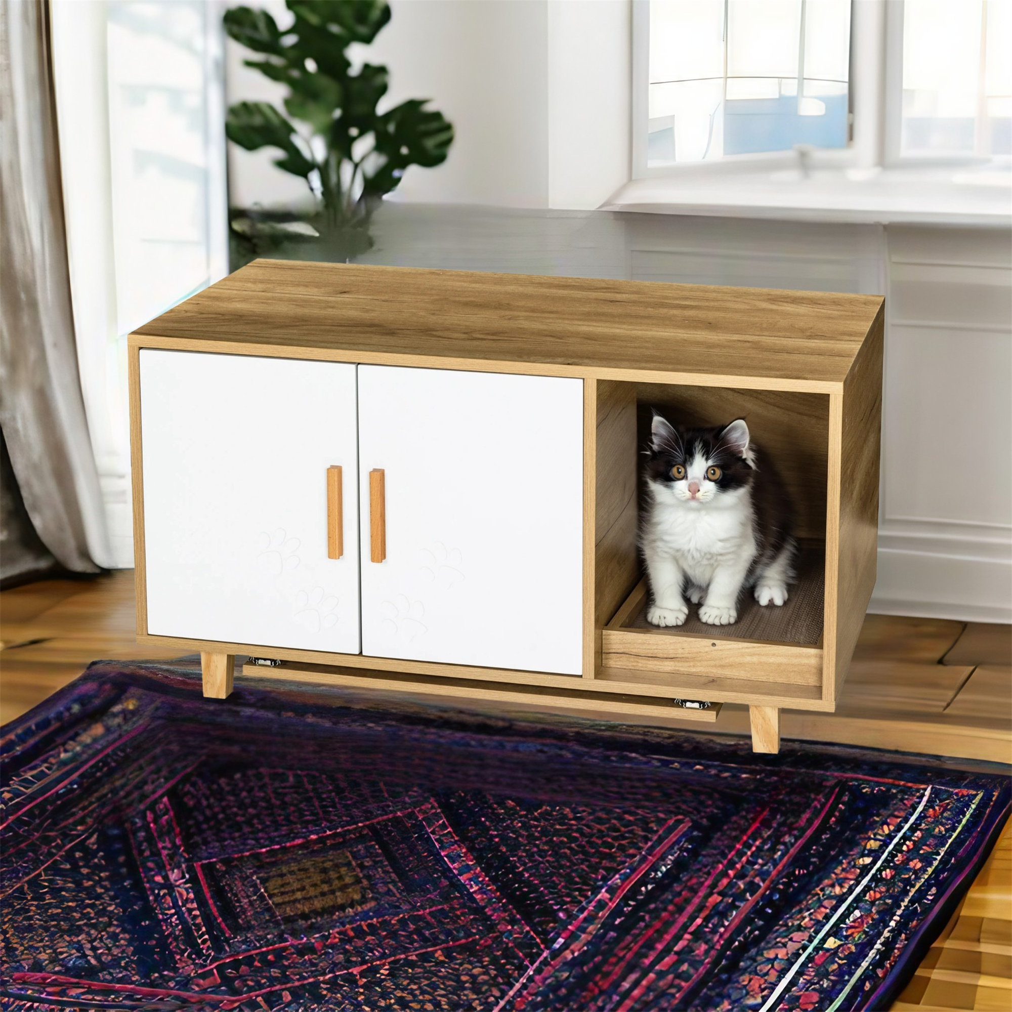 Tucker Murphy Pet™ Extra Large Cat Litter Box Enclosure Houses ...