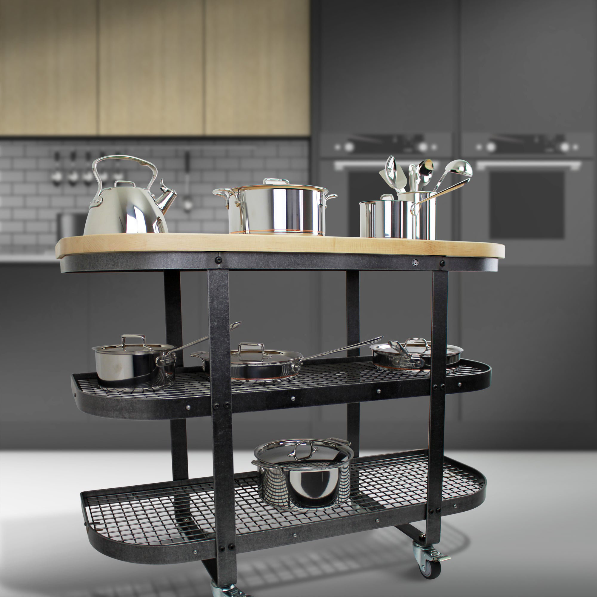 Enclume Handcrafted Bakers SideShelf Base with Maple Butcher Block ...