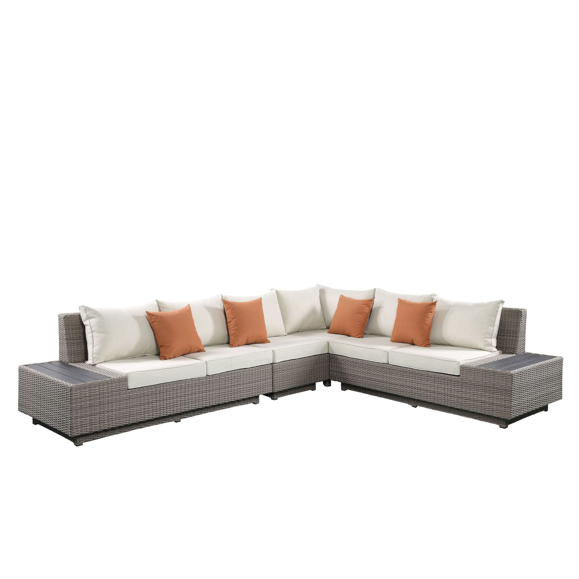 Rosecliff Heights Bergmans Patio 4 Piece Rattan Sectional Seating Group ...