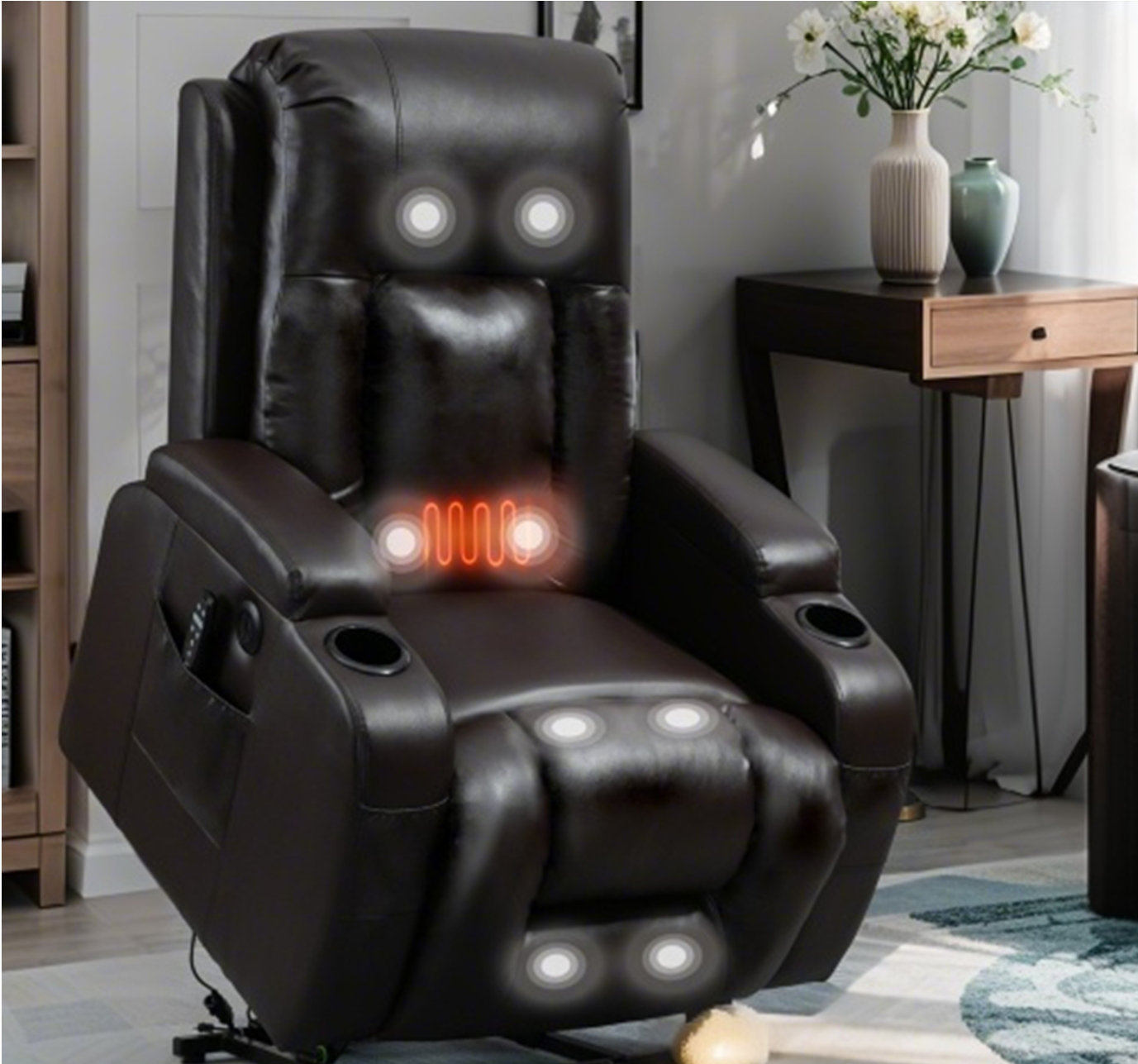 Latitude Run® Electric Lift Elderly Lounge Chair With 8-Point Vibration ...