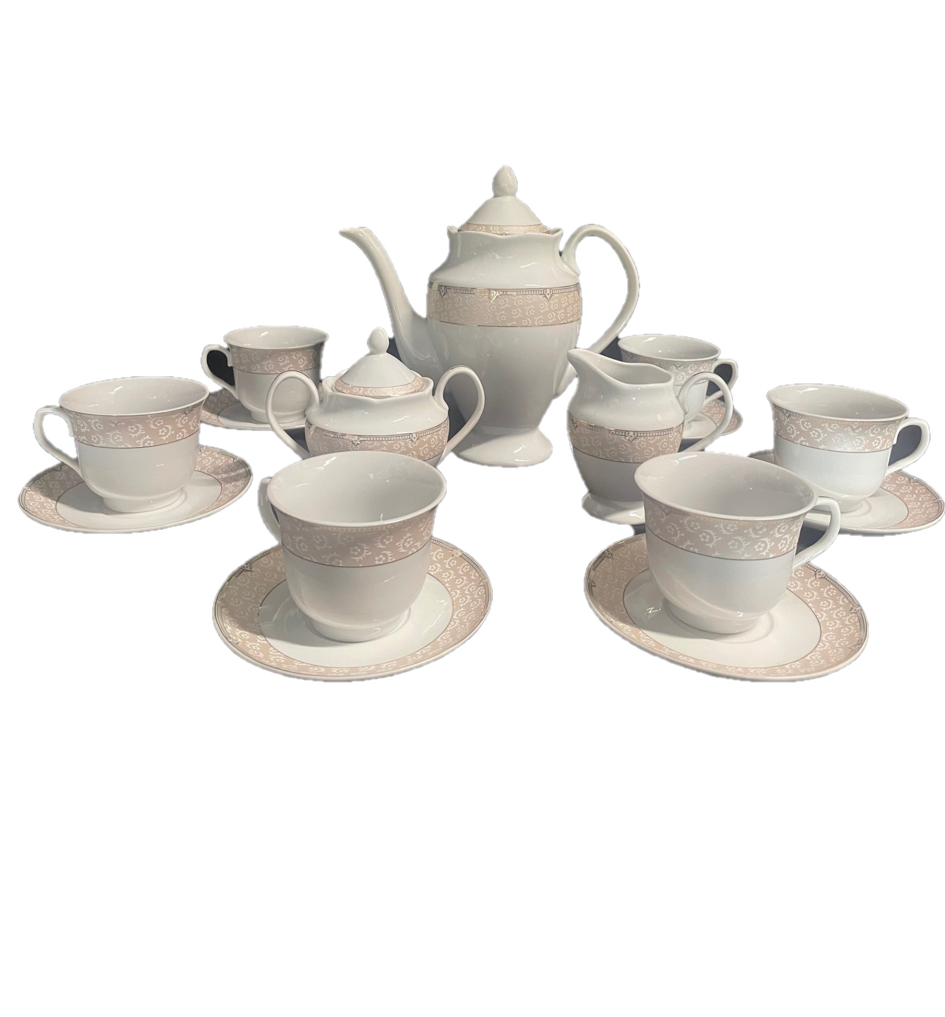 Alcott Hill Imperial Vintage Pink Gold Floral Porcelain Tea Set, Gift ...