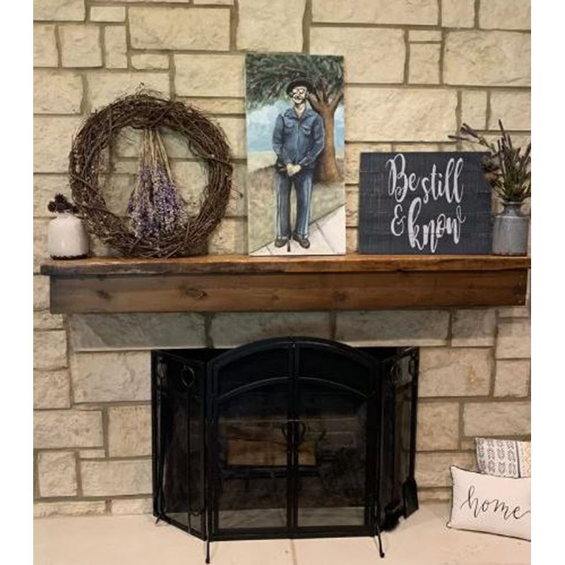 Creative Hardwoods Barn Wood Box Beam Fireplace Shelf Mantel & Reviews ...
