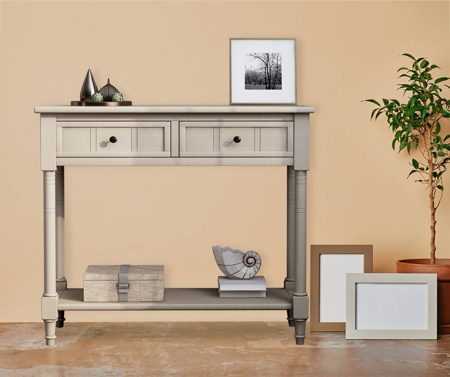 Red Barrel Studio Floriean Rustic Vintage Farmhouse Style Console Table ...