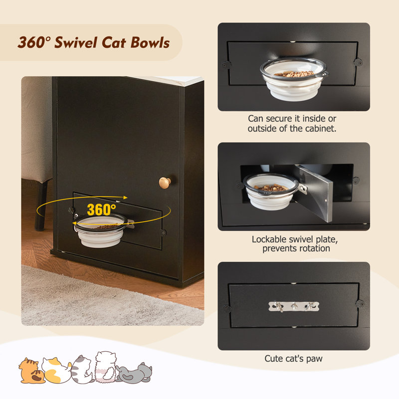 Tucker Murphy Pet™ Corner Litter Box Cabinet & Double Litter Box ...