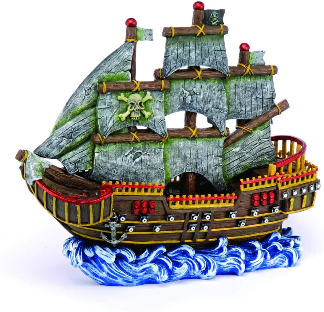 Penn Plax Pirate Ship Fish Tank Decoration Aquarium Accessory | Wayfair